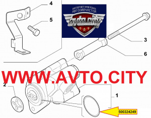 Кольцо уплотнительное 46x3 насоса ГУР Iveco Cursor-13 51965010438 ...